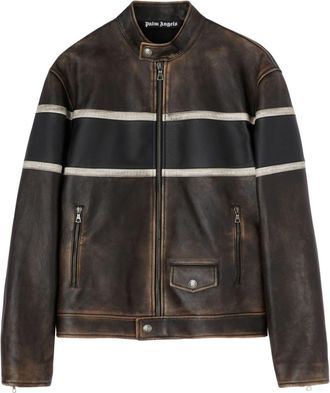 Palm Angels veste de moto Crystal Pin-Up - Marron