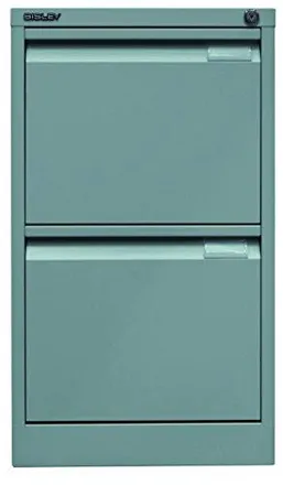 Bisley H&auml;ngeregistraturschrank, einbahnig, DIN A4, 2 HR-Schubladen, Metall, 355 Silber, 62.2 x 41.3 x 71.1 cm