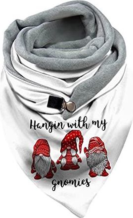 Generic Echarpes Femme &Eacute;Charpe Imprim&eacute; Joyeux No&euml;L Bouton Douce Chaude Et D&eacute;Contract&eacute;E Style Ch&acirc;Le Basiques Classique