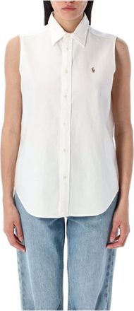 Polo Ralph Lauren Femme, Blouses et Chemises, Blanc, Taille: 42 FR Chemise sans manches Oxford