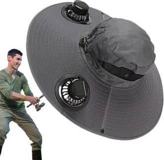 Generico Chapeau De Soleil Avec Fan - Chapeau De Soleil Avec Valve | Chapeau De Protection Solaire Avec Conception Respirant &Agrave; Battabec | Couverture De T&ecirc;te De