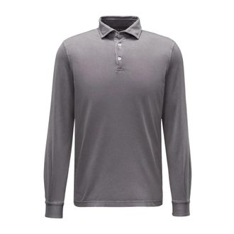 Fedeli Zeitlose Eleganz Langarm-Polo - - Tops - Herren - Grau - XL