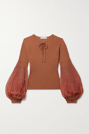 Ulla Johnson Haut En Mailles Côtelées À Finitions En Tulle Lenora - Rouge