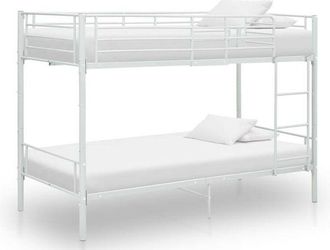 Les Tendances Lit superpos&eacute; m&eacute;tal blanc 90x200 Baroka
