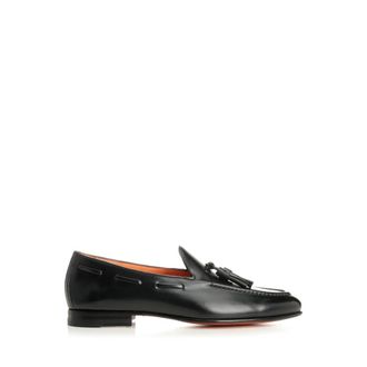 Santoni Mokassin aus geb&uuml;rstetem Leder - - Shoes - Herren - Schwarzk - 44 EU