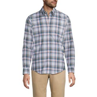 Lands End CLASSIC FIT. B&uuml;gelfreies Twillhemd, Herren, Gr&ouml;&szlig;e:44-46 regular, Wei&szlig;, Baumwolle, by Lands End