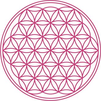 Sticker Genie BLUME DES LEBENS - IN - Geometrie - Wandtattoo Wandaufkleber Sticker Aufkleber (20 (B) x 20 (H) cm, Pink)