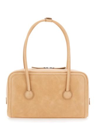 Margesherwood Womens Shoulder Bag Soft Boston Beige Leather Cow