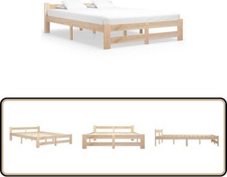 vidaXL Massivholzbett Kiefer 120x200 cm - Massivholzbette - Kiefernbett - Doppelbett - Bettgestell - Holzbett