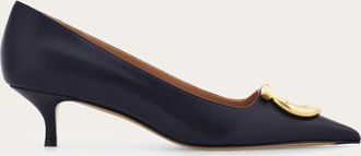 Ferragamo Damen Pumps mit Maxi Gancini Blau Gr&ouml;&szlig;e 35.5