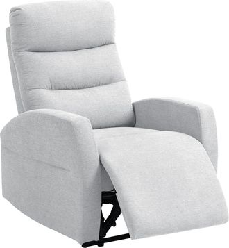 HOMCOM Relaxsessel, Fernsehsessel mit Liegefunktion, Gepolstert TV-Sessel mit Fußteil, Leinenoptik Ruhesessel für Wohnzimmer, Schlafzimmer bis 150 kg, Hellgr