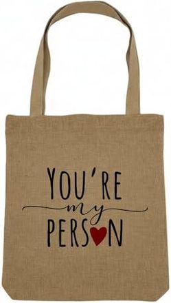 Fabulous Sac Shopping Tote Bag Aspect Lin - Youre My Person Anniversary Celebration Gift Ideas Couple Marriage Love - Sac de Courses Toile Epaisse 360g Beige N