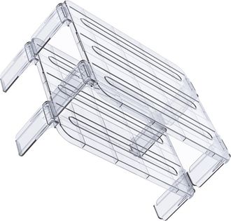 NUOBESTY 2 Stück Stapelbares Kühlschrank Organizer Regal aus Bruchfestem As Transparenter Küchenaufbewahrung Einlegeboden für Schränke und Arbeitsplatte Bpa fr