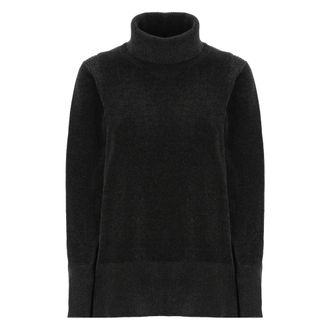 Roberto Ricci Design Rrd, Femme, Pulls, Noir, Taille: 40 FR Pull en Velours Noir Col Montant Manches Longues