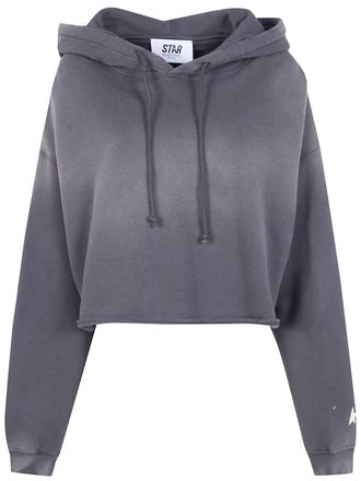 Golden Goose Star WS Oversize Cropped Hoodie Sunfaded Wash Star Gol