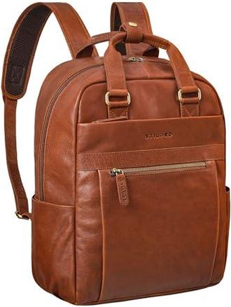 STILORD Silva Grand Sac a Dos Ordinateur 16 Douanes Cuir Sac à Dos de Jour Hommes et Femmes Sac a Dos Travail Vintage Cuir Étudiants Sac à Dos Dépaule, Couleu