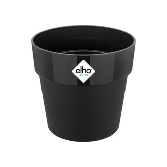 ELHO B.for Original Rund 18 - Blumentopf f&uuml;r Innen - &Oslash; 18.0 x H 16.5 cm - Schwarz/Living Schwarz
