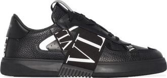 Valentino Garavani Baskets basses Vl7N en cuir de veau avec bandes - unisex - Chaussures - Noir - Taille: 42 1/2 EU