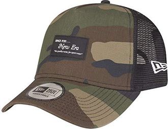 New Era Adjustable A-Frame Trucker Cap - Brand Patch Wood