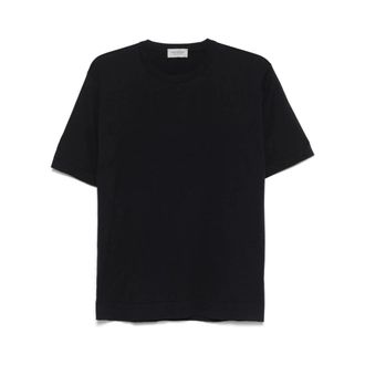 John Smedley Navy Blue Crew Neck T-shirt - - Tops - Herren - Blau - S