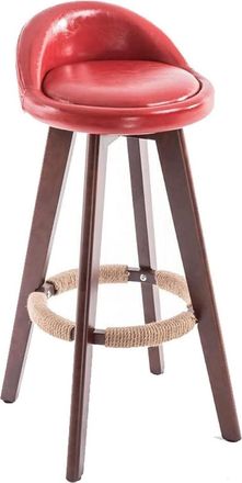 Generic Hoher Barhocker aus Massivholz, moderner minimalistischer Barhocker, skandinavischer Barhocker mit bequemer R&uuml;ckenlehne / 37 x 37 x 73 cm