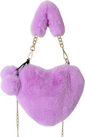 Generic Sac à bandoulière coeur - Montana peluche douce en coeur | Pochettes de coeur confortables et spacieuses pour femmes, filles, femmes, femmes, sac à ba