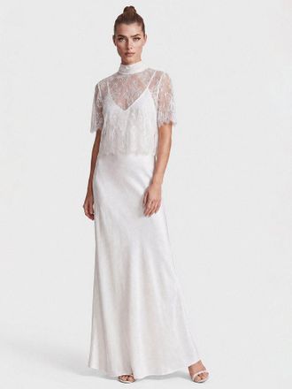 Apart Brautkleid aus Satin mit Spitzenj&auml;ckchen