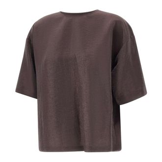 HUGO BOSS Femme, Tops, Brun, Taille: 48 FR Chemisier en m&eacute;lange de lin