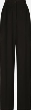 Dolce & Gabbana Palazzohose Aus Twill - Frau Hosen Und Shorts Schwarz 40