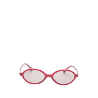 Miu Miu Logo-plaque Oval-frame Sunglasses