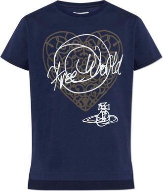 Vivienne Westwood Homme, Tops, Bleu, Taille: L Logo T-Shirt