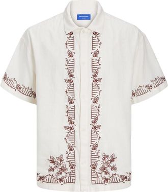 Jack & Jones Herren Jormillos Emb Shirt Ss Ln Styd24 Freizeithemd, Sea Salt, XL