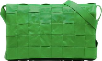 Bottega Veneta Sac bandouli&egrave;re Cassette Maxi Intrecciato Pre-owned - Femme - Pre-owned - Vert - Taille: ONE Size