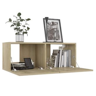 Generic TV Schrank mit 2 Klappt&uuml;ren, TV M&ouml;bel, H&auml;ngeboard, Lowboard, Fernsehschrank, Fernsehtisch, Sideboard, Holzwerkstoff(Wei&szlig; 80x30x30cm) (80x30x30cm)