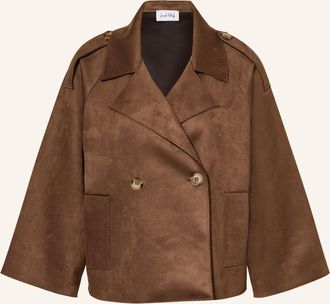 Joseph Ribkoff Trench-Jacke In Lederoptik braun