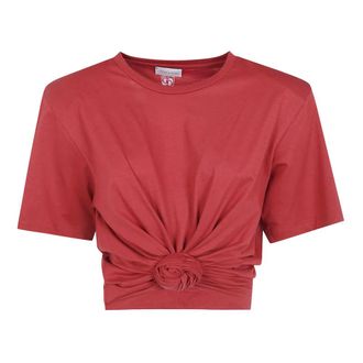Magda Butrym Knot Front T-Shirt - - Tops - Damen - Rot - XS