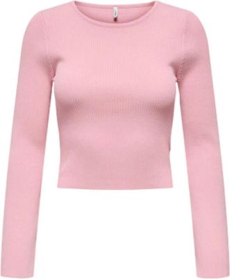 Only Only, Femme, Pulls, Rose, Taille: 42 FR Tricot &agrave; Manches Longues et Col Rond