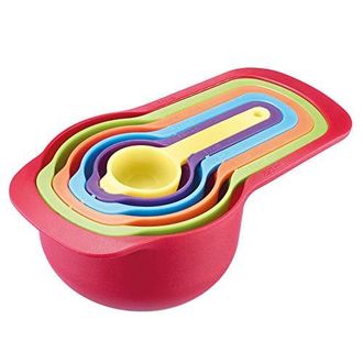 Westmark Set de 6 Cuillères Doseuses, gammes de mesure : 7.5/15/60/85/125/250 ml, plastique, sans BPA, Matroschka, coloré, 30582270, Marine