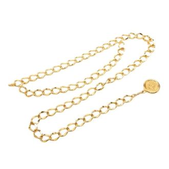 Chanel Ceinture cha&icirc;ne en m&eacute;tal doccasion - Femme - Pre-owned - Jaune - Taille: ONE Size