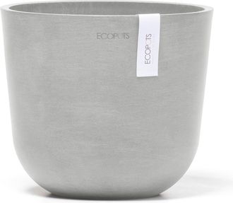 Ecopots Blumentopf Oslo Hell Grau - Durchmesser Ø 19 cm rund klein - Pflanzentopf aus Recycling Kunststoff - Übertopf modern für Indoor und Outdoor