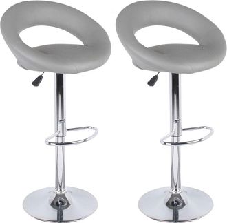 M&S Collection M&s - Lot de 2 chaises de bar 40x40x77/97 cm en pu gris - jake