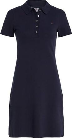 Tommy Hilfiger Robe Polo Femme 1985 Pique Slim Fit, Bleu (Desert Sky), XXL