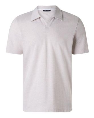 Maerz Leichtes Piqu&eacute;-Poloshirt mit feinem Ringelstreifen und Leinenanteil in