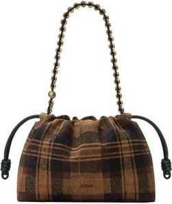 Loewe Flamenco purse tartan moyen en cuir velours