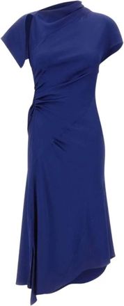 Victoria Beckham Femme, Robes, Bleu, Taille: 38 FR Asymmetric Gathered Dress