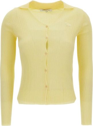 Maison Kitsun&eacute; Femme, Pulls, Jaune, Taille: 36 FR Buttoned Cardigan