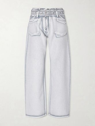 Acne Studios Jean Droit Taille Basse Enduit Trompe loeil - Bleu