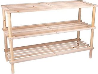 Lifetime Garden Alpina Schuhregal - Schuhablage 3-Lagen - Holz - 74 x 26 x 48,5 cm - Bis zu 10 Paar Schuhe