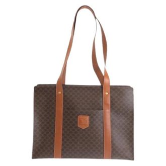 Celine Sac bandouli&egrave;re cabas Pre-owned Macadam en cuir PVC - Femme - Pre-owned - Brun - Taille: ONE Size