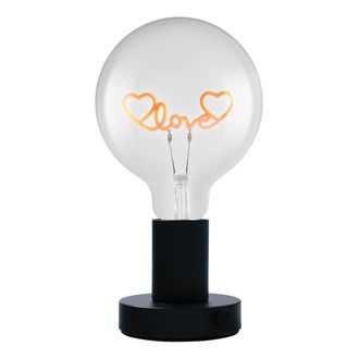 Osram 1906 Letter LED Tischleuchte Love-Schriftzug, Neon, 1,2W, E27, schwarz, extra warmwei&szlig;, Textilkabel